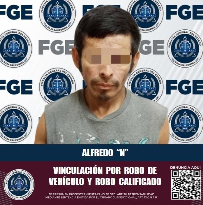 Por robo calificado y robo de vehículo de motor, sujeto queda vinculado a proceso en Ensenada